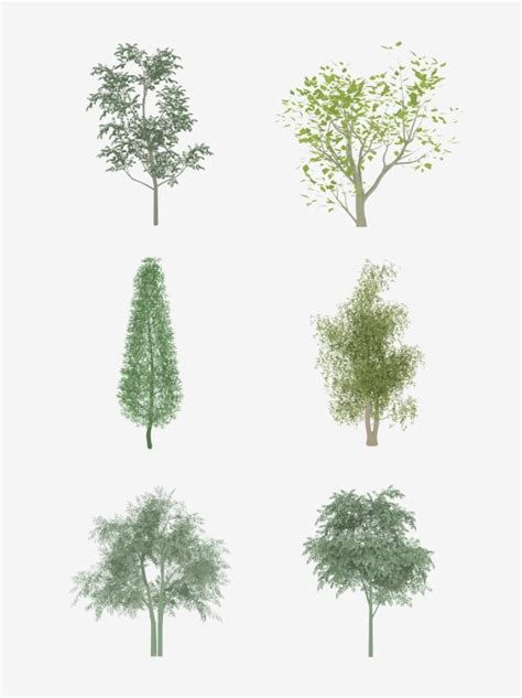Hand Drawn Element Vector PNG Images Simple Hand Drawn Wind Trees Green Plant Elements Plant
