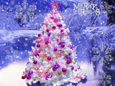 Download Pretty White Christmas Tree Wallpaper