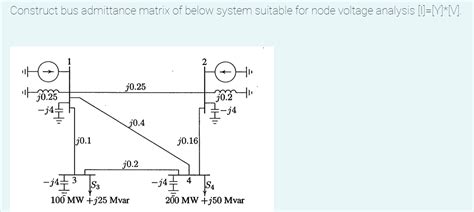 Solved Construct Bus Admittance Matrix Of Below System