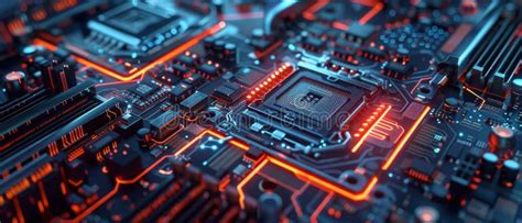 Computer Motherboard And Cpu Socket Macro Shot Printed Circuit Board Inside Of Electronic