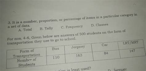 solved 3 it is a number proportion or percentage of items in a