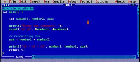 how to copy paste external code in turboc