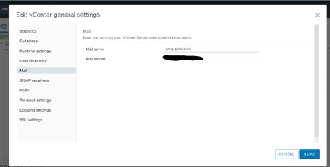 Smtp Notification Problem In Vcenter 7 Vmware Vsphere