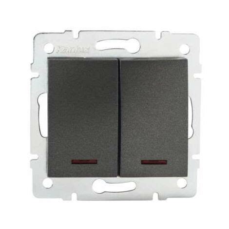 Pulsante Doppio Incasso Con Led Luminoso Logi Grafite