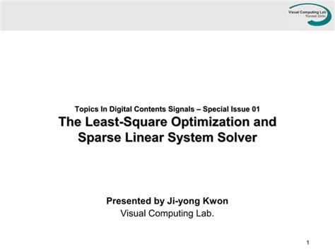 least square optimization and sparse linear solver ppt physics