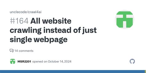 all website crawling instead of just single webpage · issue 164