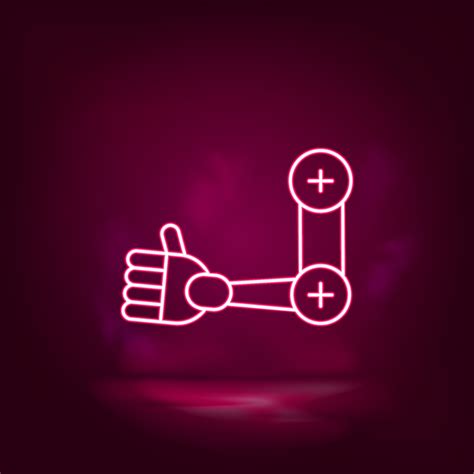 Cybernetic Limb Motion Controller Vector Neon Icon Illustration