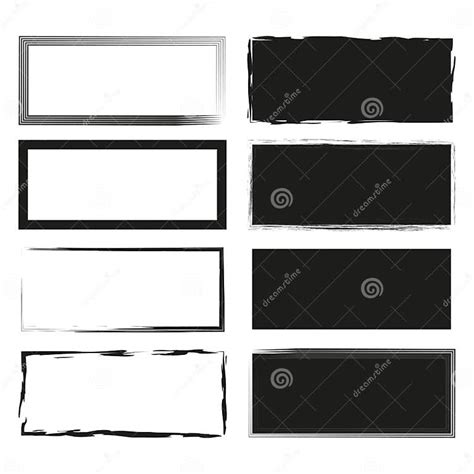 Set Hand Drawn Rectangle Vector Illustration Eps 10 Stock