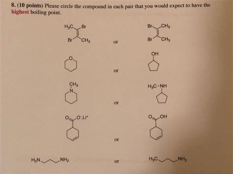 solved 8 10 points please circle the compound in each