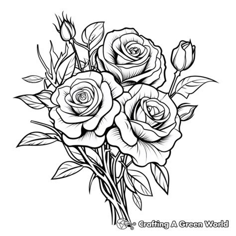 Realistic Rose Coloring Pages Free And Printable