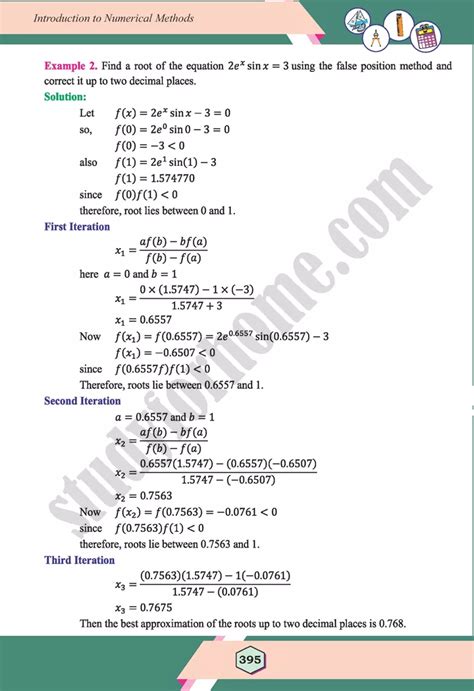 Introduction To Numerical Methods Unit 12 Maths 12th Text Book