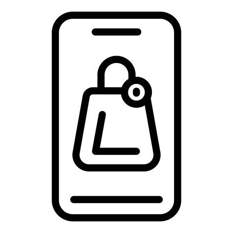 Shop Phone App Icon Outline Vector Internet Screen 15218977 Vector Art At Vecteezy