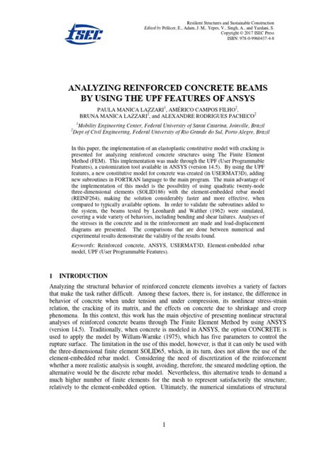 Analyzing Rc Beam Using Ansys Pdf Deformation Engineering Fracture