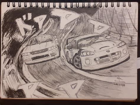 First Time Drawing An Initial D Styled Manga Artwork R Initiald