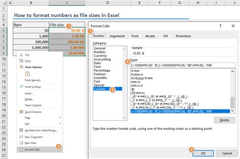 How To Format Numbers As File Sizes In Excel