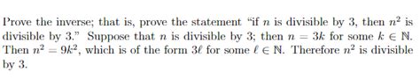 solved if n is not divisible by 3 then n2 is not divisible