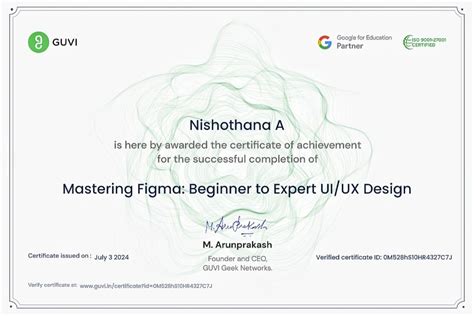 Nishothana A On Linkedin Figma Uiuxdesign Guvi Certification