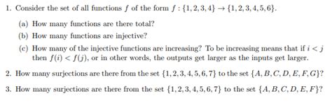 solved 1 consider the set of all functions f of the form