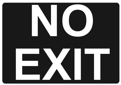Free Clip Art No Exit White On Black 1 By Rfc1394