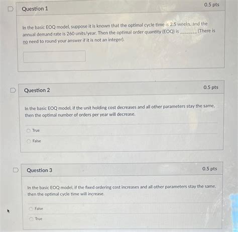 solved in the basic eoq model suppose it is known that the