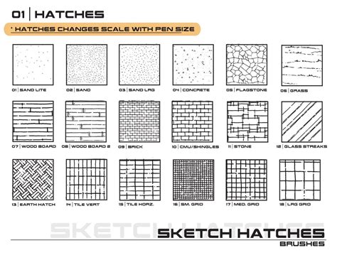 Architecture Sketch Hatch Set Architecture Brush Set For Procreate Copic Style Alcohol