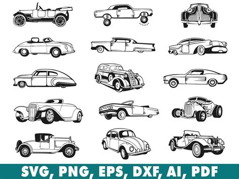15 Vintage Classic Old Car Svg Car Svg Bundle Car Cut Files Etsy