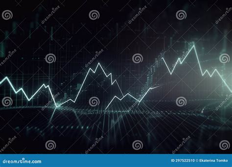 Closeup Financial Chart Display With Generic Volatile Asset Candlesticks Graph Neural Network