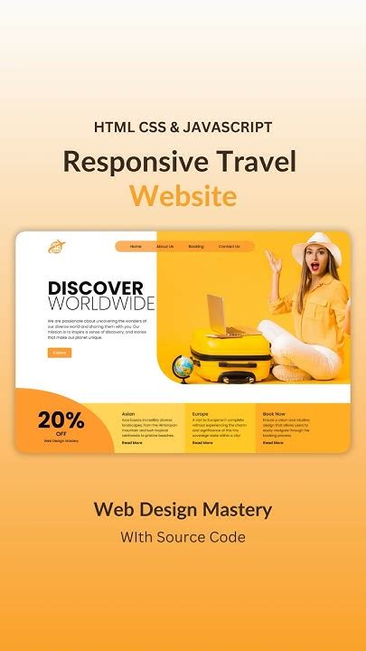 Travel Website From Scratch Using Html Css Javascript Coding