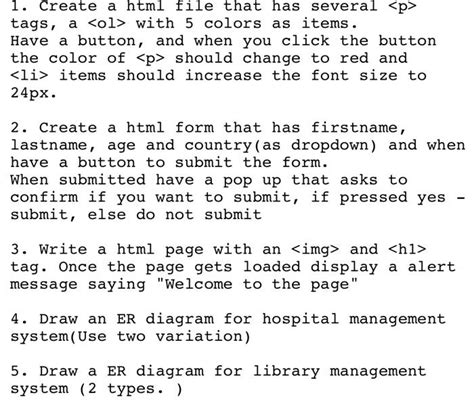Solved Create A Html File That Has Several Tags A Chegg