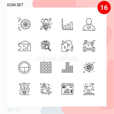 Set Of 16 Vector Outlines On Grid For Cheese User Valentine Complete Graph Stock Vector