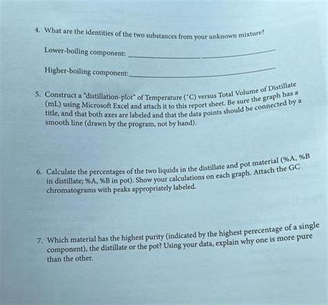 Solved Report Sheet Laboratory Fractional Distillation Chegg