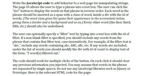 Solved Using The Following HTML Code To Create The Output Chegg