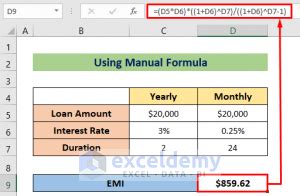 How To Make EMI Formula In Excel With Suitable Example