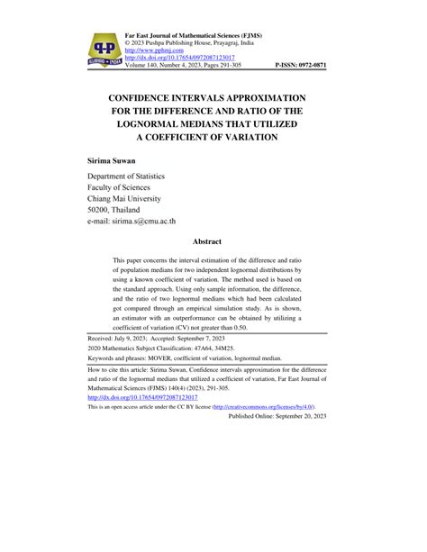 Pdf Confidence Intervals Approximation For The Difference And Ratio