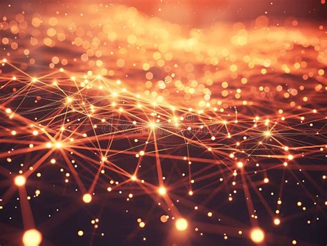 Glowing Nodes Abstract Background With Hub Connection Lines Stock