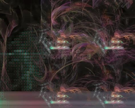 Abstract Digital Fractal Fantasy Creative Artistic Elegance Dynamic Stock Illustration