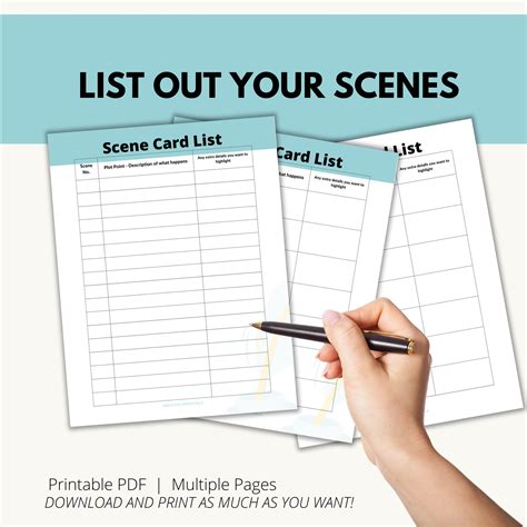 Scene Card Plotting Card Scene Card Template Writing Template Etsy