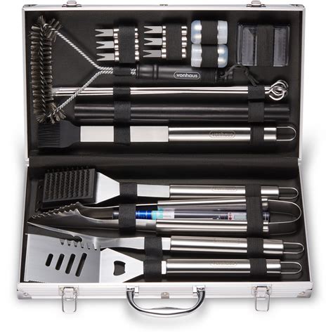 25 Piece With Metal Storage Case Bbq Tools Set