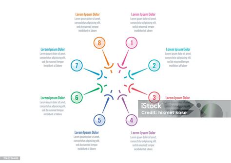 폭발 인포 그래픽 템플릿 여덟 단계 브리핑 템플릿 연례 보고서 잡지용 정보 템플릿 산업 의료 비즈니스 기술 과학을 위한 인포그래픽 템플릿 8에 대한 스톡 벡터 아트 및 기타