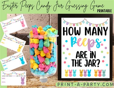 Candy Jar Guessing Game Easter How Many Peeps In Jar Easter Peep