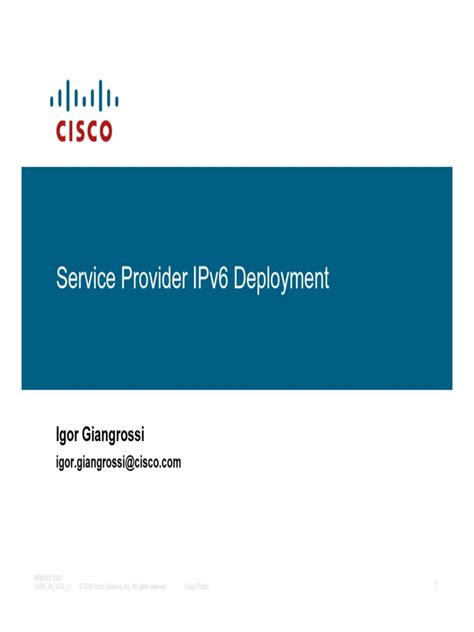 01 Isp Ipv6 Deployment Pdf I Pv6 Internet Standards
