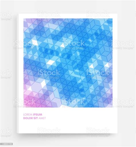 표지 디자인 템플릿 추상적인 기하학적 배경 3d 큐브와 육각형의 투명한 패턴 배너 전단지 포스터 또는 브로셔에 대한 벡터 일러스트레이션 결정체에 대한 스톡 벡터 아트 및