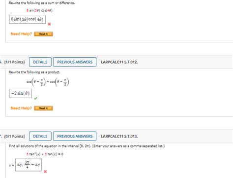 Solved Rewrite The Following As A Sum Or Difference Chegg Com