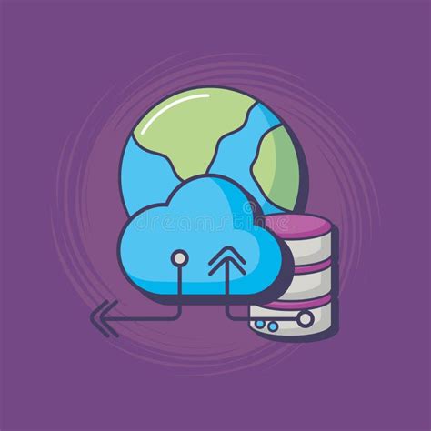 World Cloud Computing Database Server Innovation Stock Vector Illustration Of Global Cloud