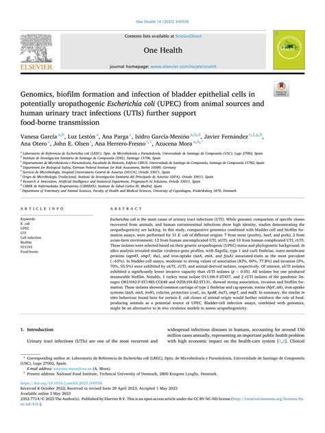 Pdf Genomics Biofilm Formation And Infection Of Bladder Epithelial