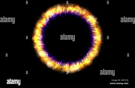 Circle Burning Effect With Electric Energy Inner Power Animation Stock