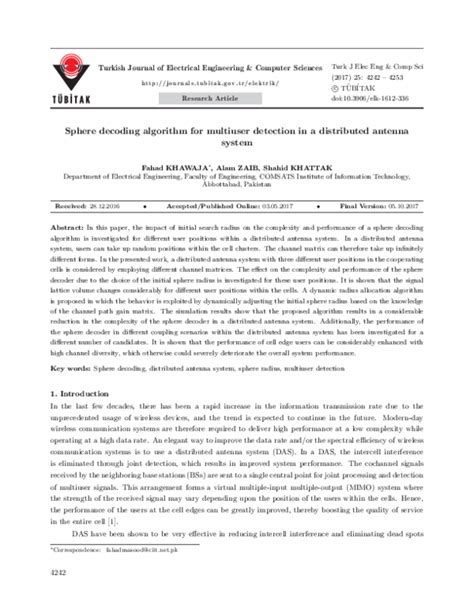 pdf sphere decoding algorithm for multiuser detection in a