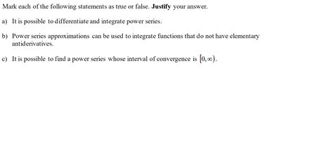 solved mark each of the following statements as true or