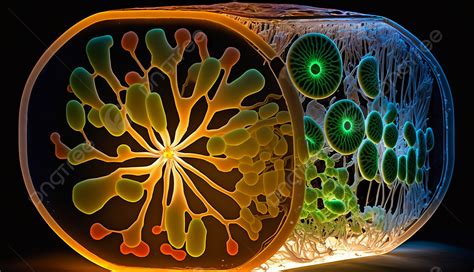 Light Effect Microorganism Plant Cell Background Light Effect Plant
