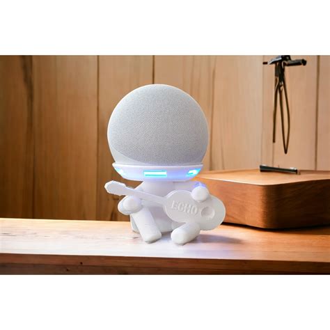 Suporte Alexa Echo Dot 4 E Echo Dot 5 Tema Robert Plant Violão Gato Cachorro Amor Família